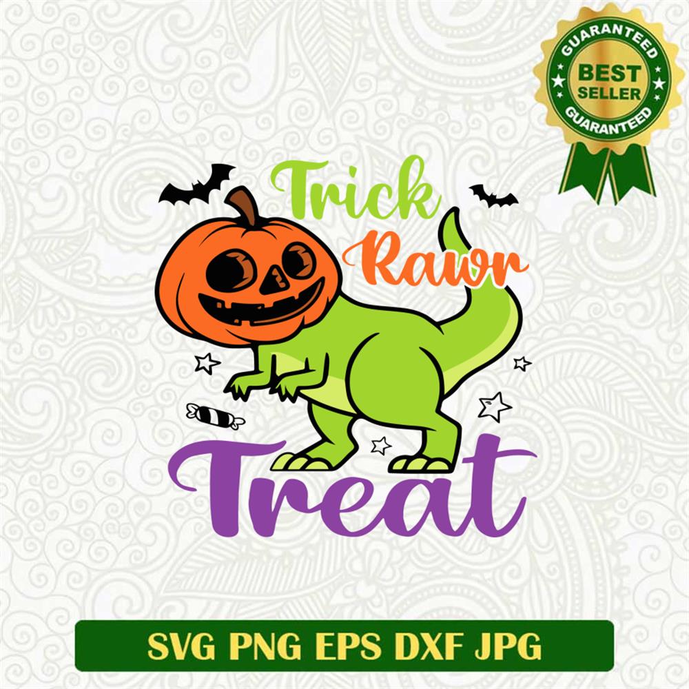 Trick Rawr Treat Dinosaur SVG, Pumpkin Dinosaur SVG, T rex Halloween S – Lightberty
