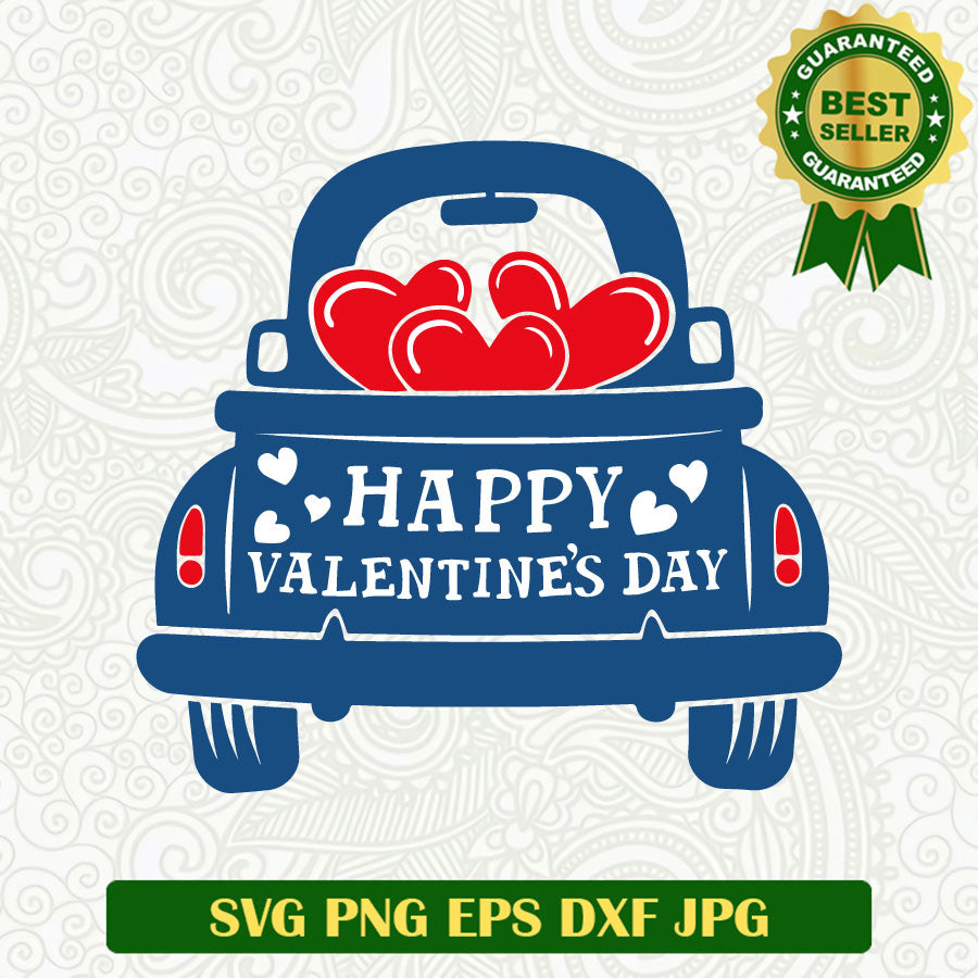Happy Valentine Day SVG Truck car SVG, Valentine's Day SVG, Truck car ...