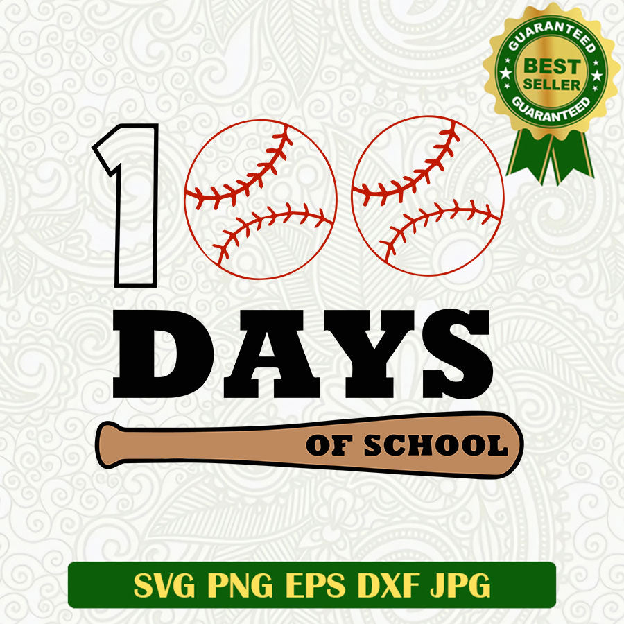 100 Days of school baseball SVG, 100 Days of school SVG, Students ...