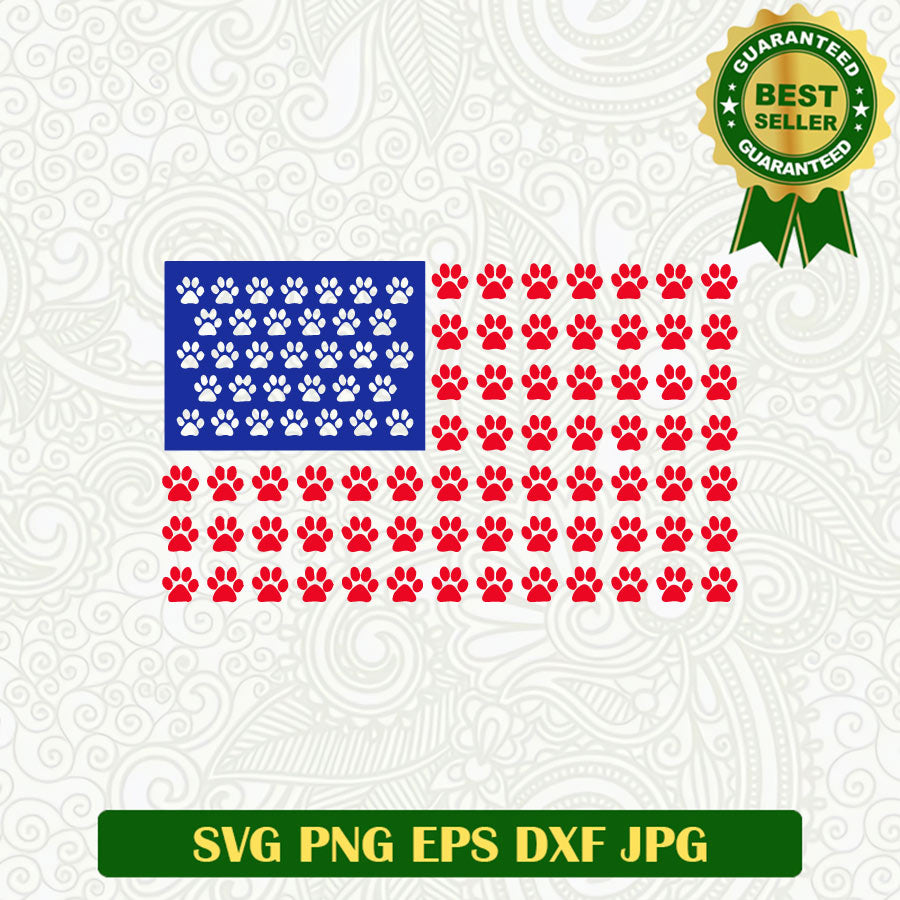 American flag dog paws SVG, 4th Of July SVG PNG – Lightberty