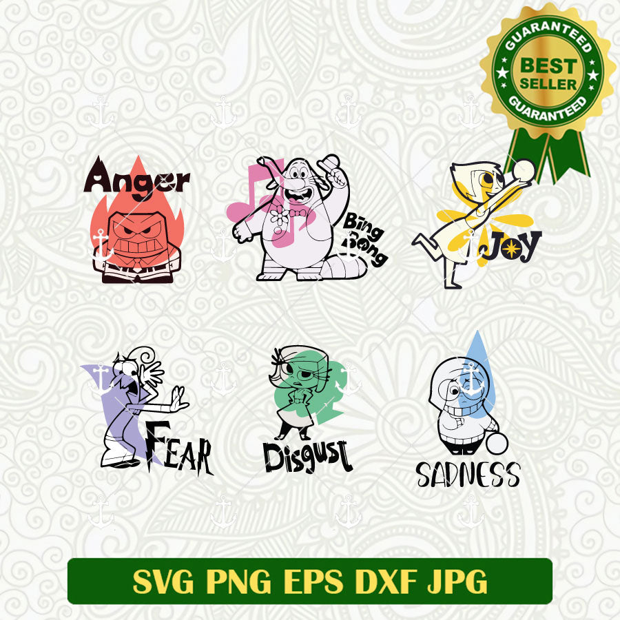 Anger Fear Disgust Inside Out 2 bundle SVG, Inside Out Characters SVG ...