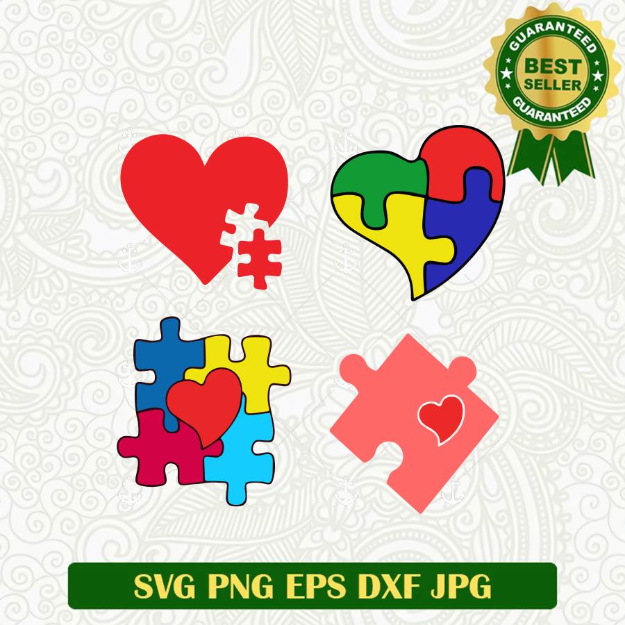 Autism Awareness Puzzle Piece SVG, Autism Awareness Heart SVG, World A ...