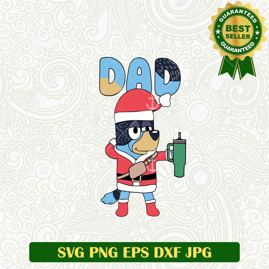 Bandit Heeler Bluey Dad Christmas SVG, Bluey Dad Santa Claus SVG PNG ...