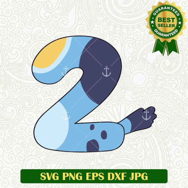Bluey 2 Year SVG, Bluey Kids Two Years SVG, Two Years Birthday SVG ...