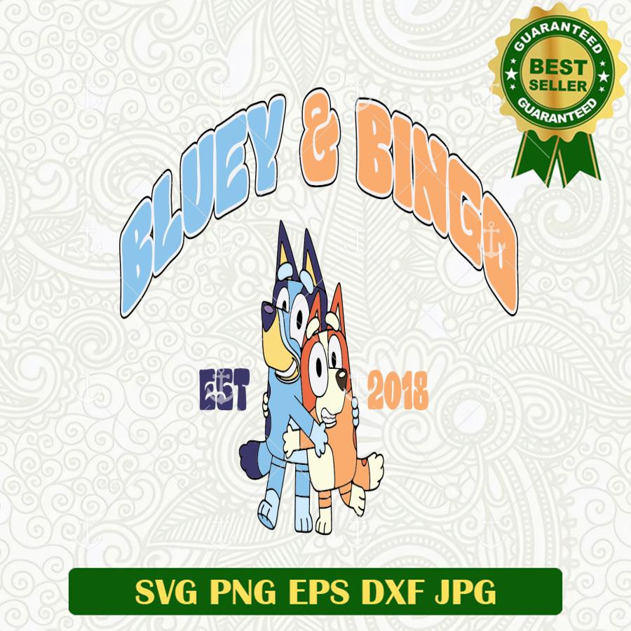 Bluey And Bingo 2018 SVG, Bluey EST 2018 SVG PNG – Lightberty