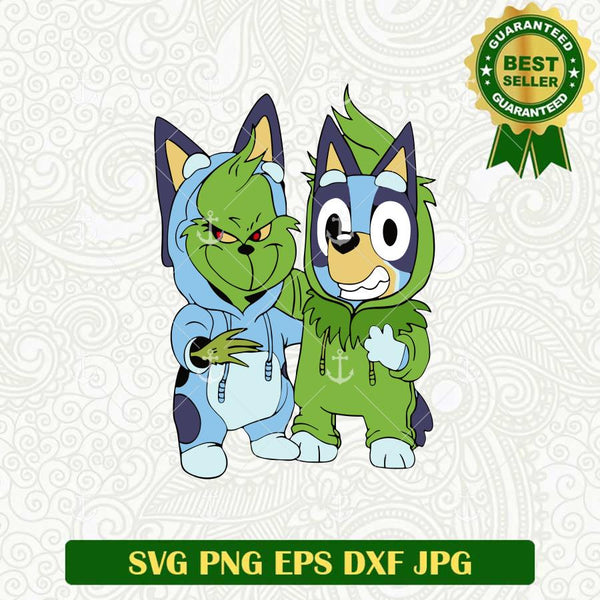 Bluey And Grinch Costume SVG, Grinch Christmas SVG PNG, Bluey SVG ...