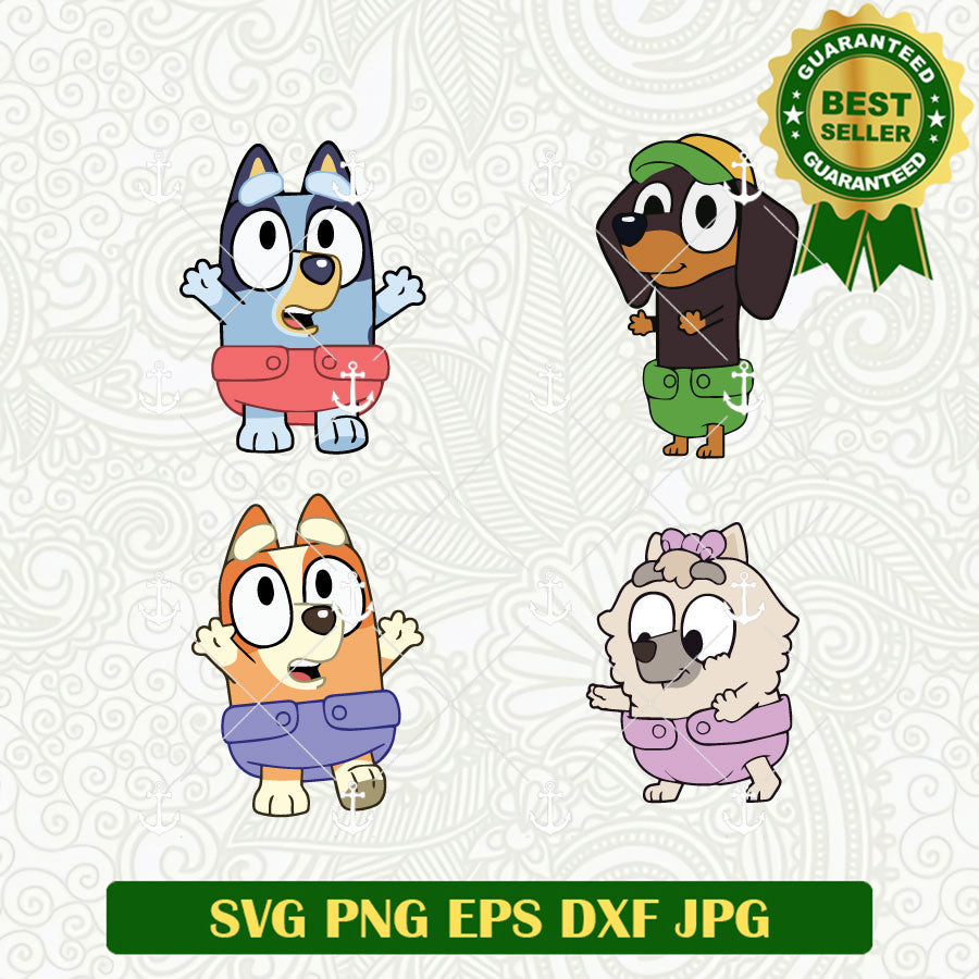 Bluey Characters Summer Bundle SVG, Bluey Summer SVG PNG – Lightberty