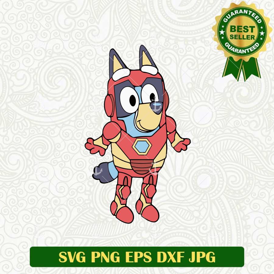 Bluey Iron Man costume SVG, Bluey Superheroes SVG PNG, Iron Man Cartoo ...