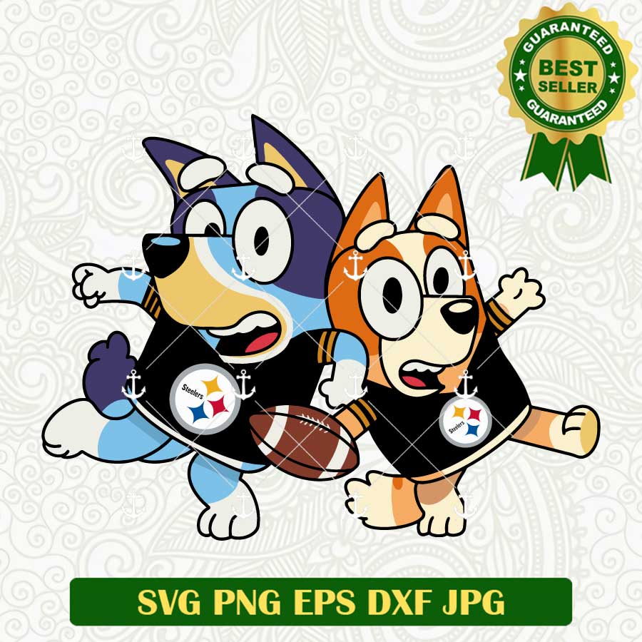 Bluey Steelers Football SVG, Steelers Football SVG, Pittsburgh Steeler ...