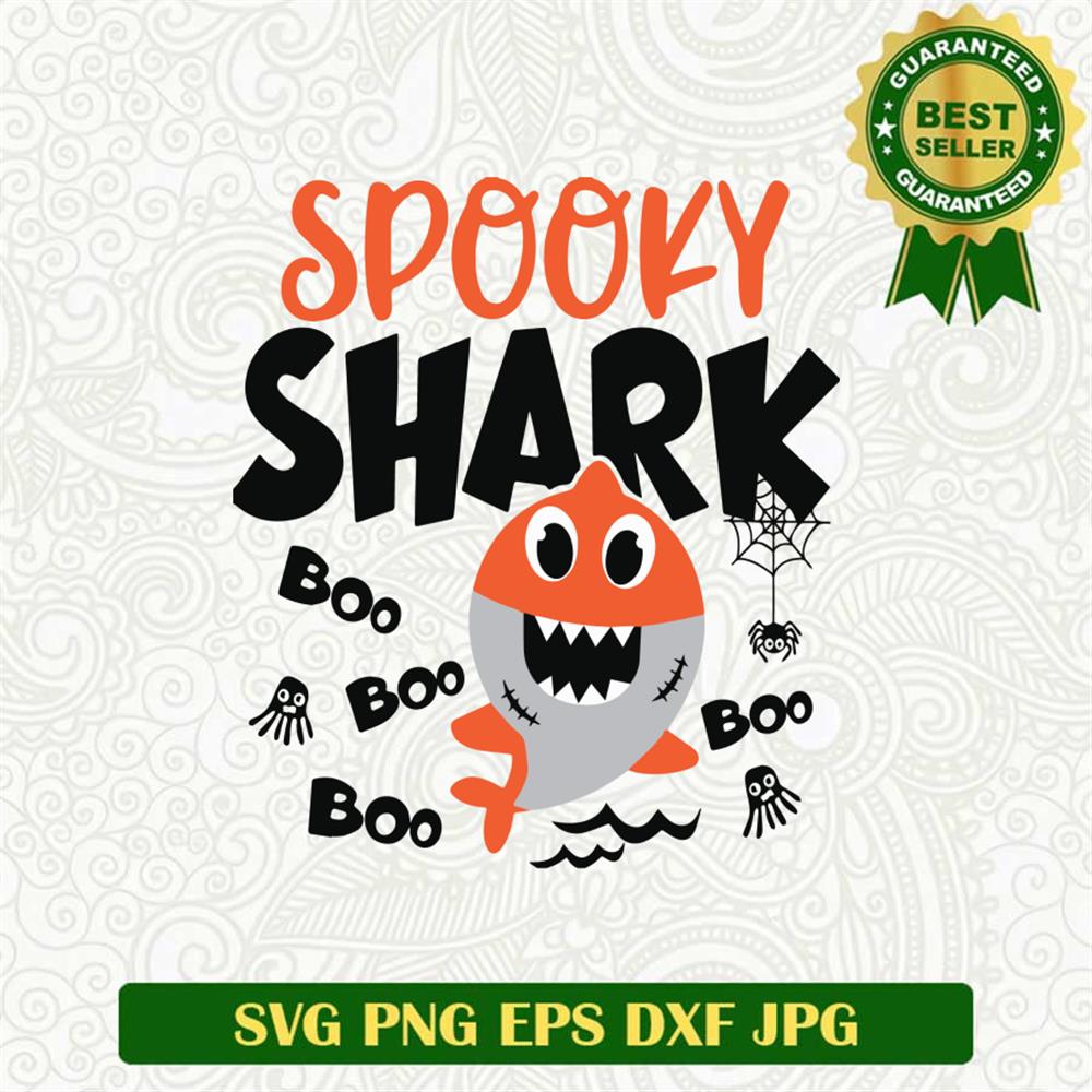 Boo Shark SVG, Spooky Sea Animal SVG, Halloween Ocean Smile SVG PNG ...