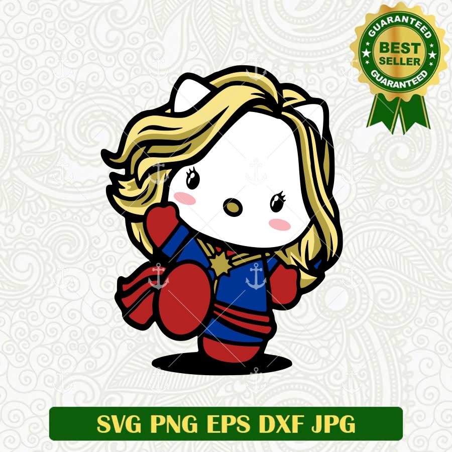 Captain Marvel Hello Kitty SVG, Hello Kitty Superheres SVG PNG – Lightberty