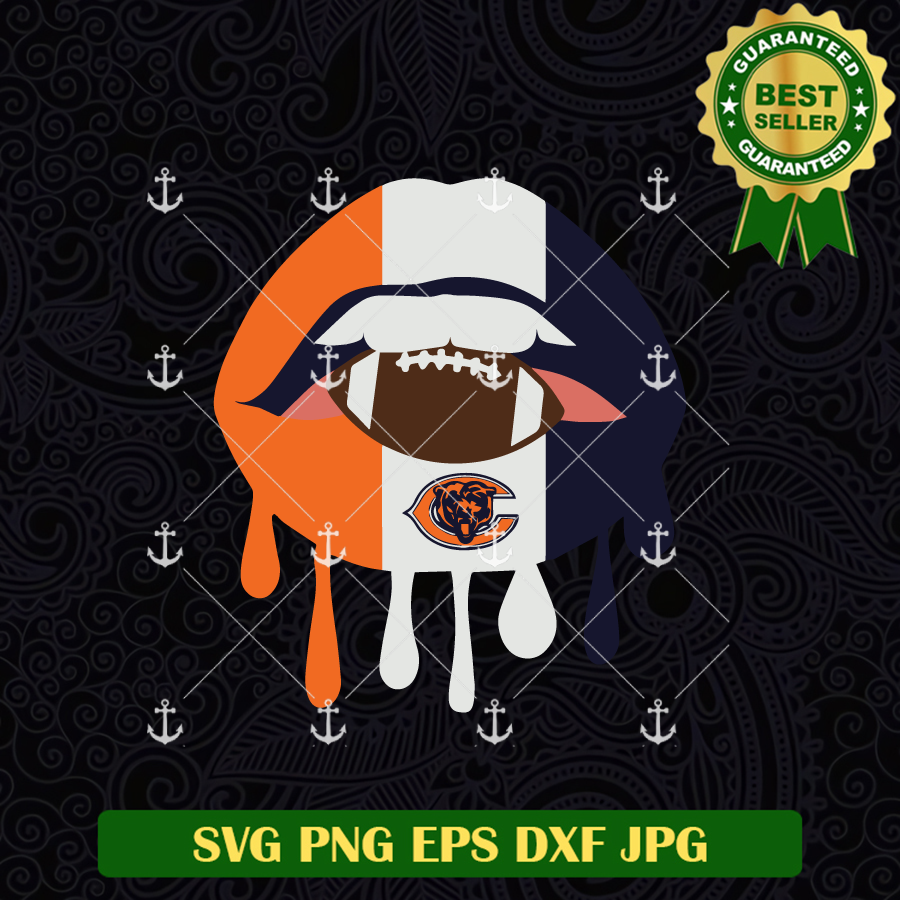 Chicago Bears Lips SVG, Chicago Bears SVG, Lips With A Rugby Ball SVG ...