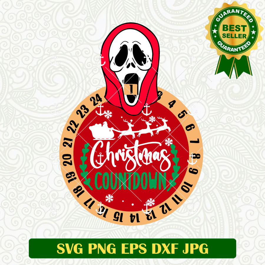 Christmas Ghostface Countdown SVG, Christmas Horror Ghostface SVG PNG ...