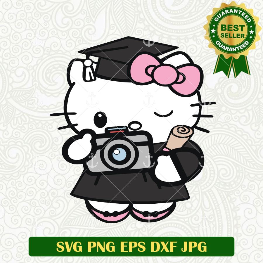Cute Hello Kitty Graduation SVG, Hello Kitty Camera SVG PNG – Lightberty