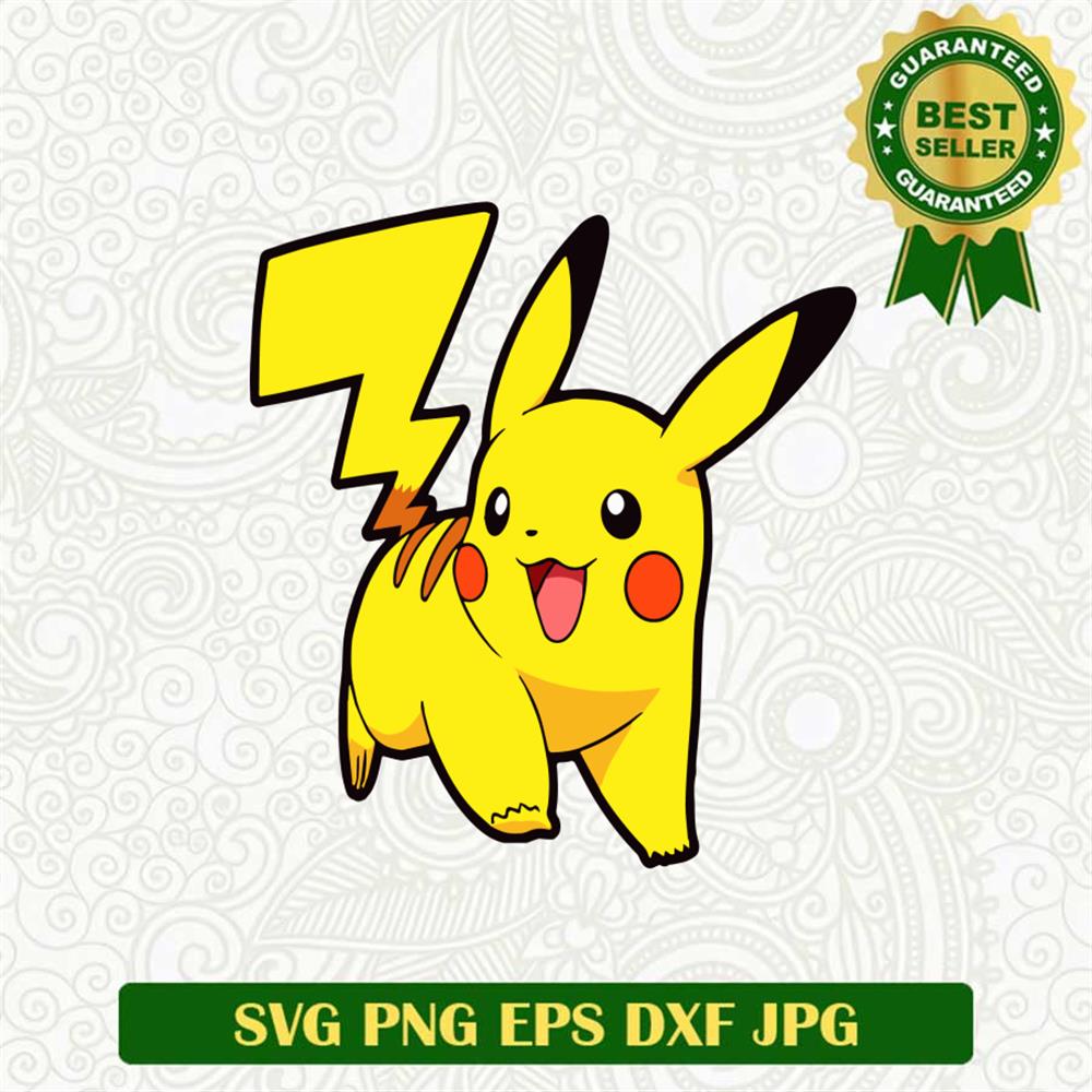 Cute Pikachu SVG, Electric Mouse Anime SVG, Fun Pokemon Character SVG ...