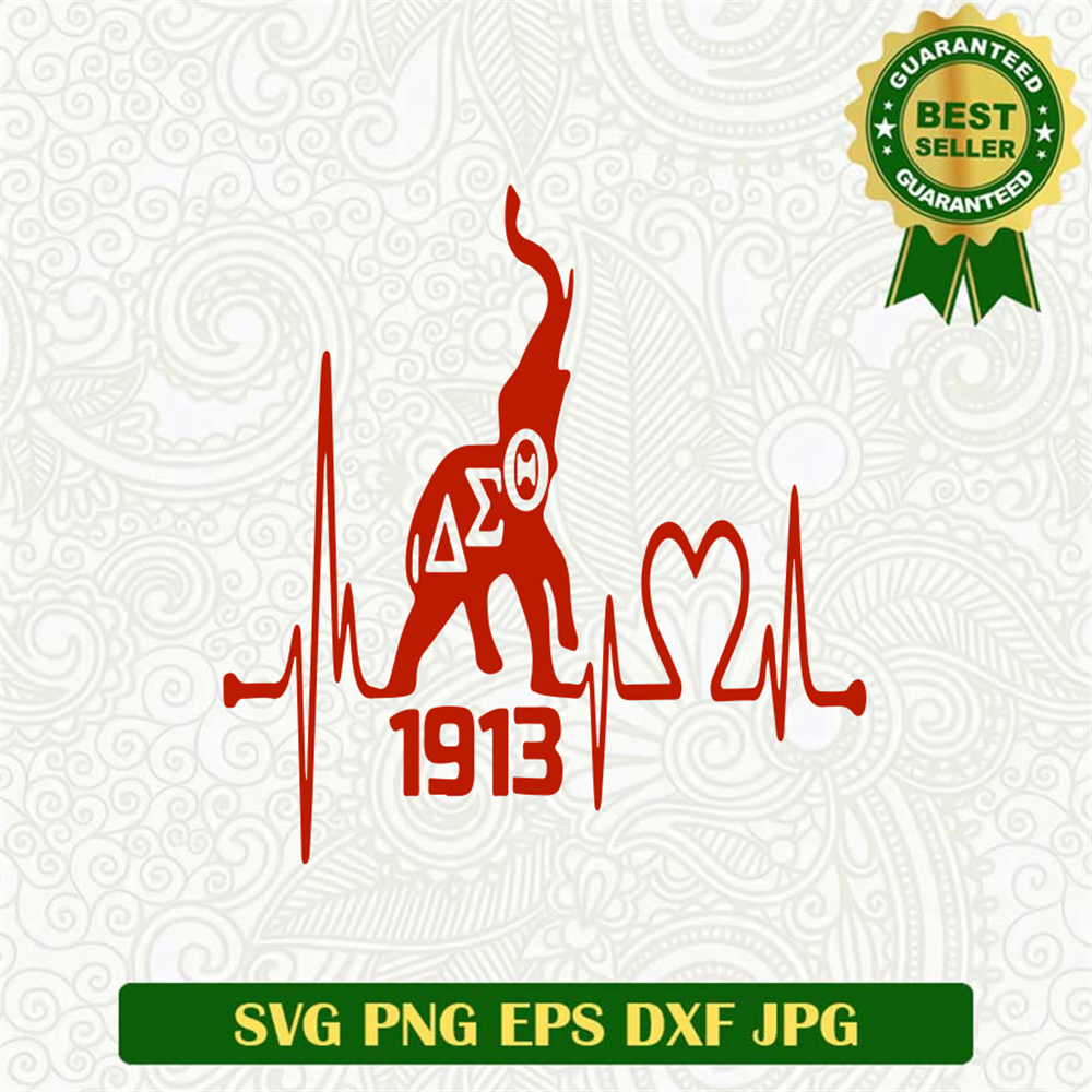 Delta Sigma Theta Heartbeat SVG, Established in 1913 SVG, Delta Sigma ...