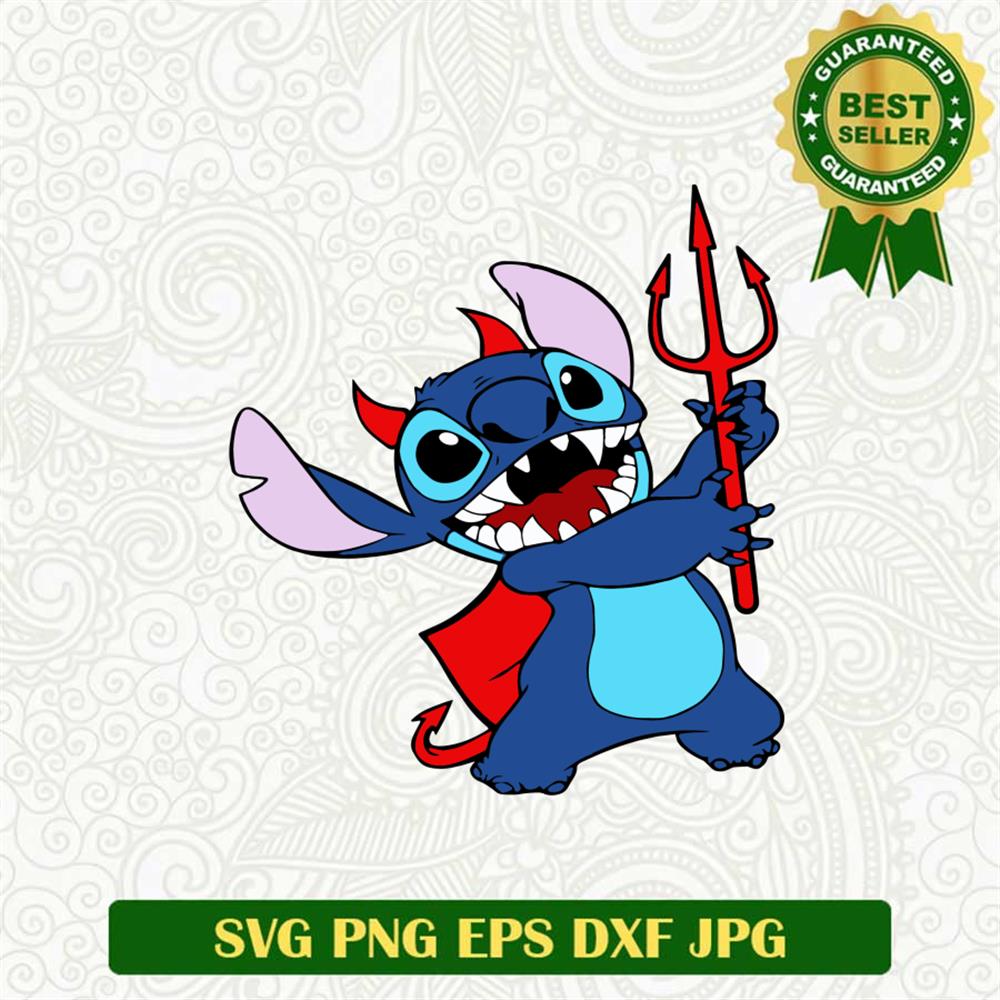 Demon Stitch SVG, Mischievous Disney Alien SVG, Halloween Monster Cute ...