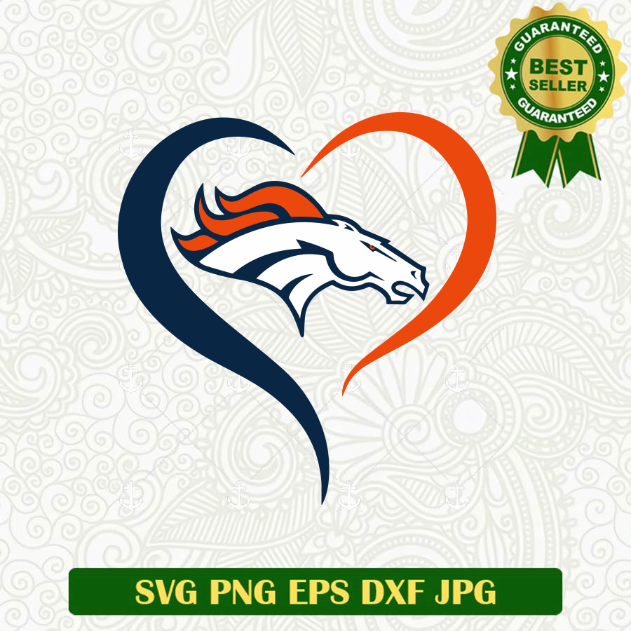 Denver Broncos Heart Logo SVG, Denver Broncos SVG, Horse SVG – Lightberty