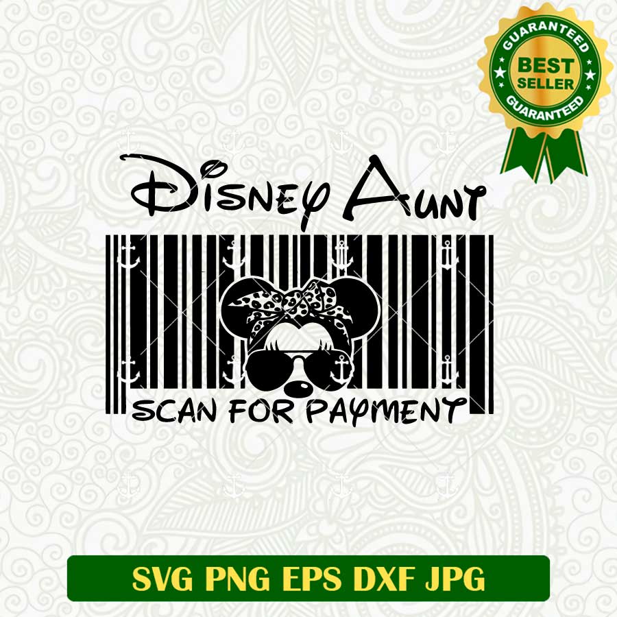 Disney Aunt SVG, Mickey Barcode SVG, Scan For Love SVG PNG – Lightberty