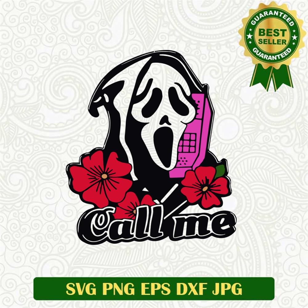 Ghostface Floral SVG, Pretty Slasher Face SVG, Killer Feminine Horror ...