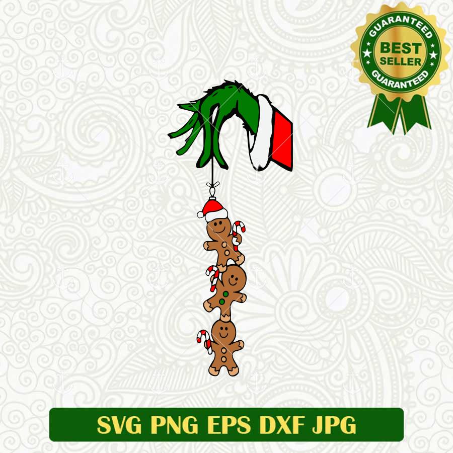 Grinch Hand Gingerbread man SVG, Gingerbread man Christmas SVG PNG ...