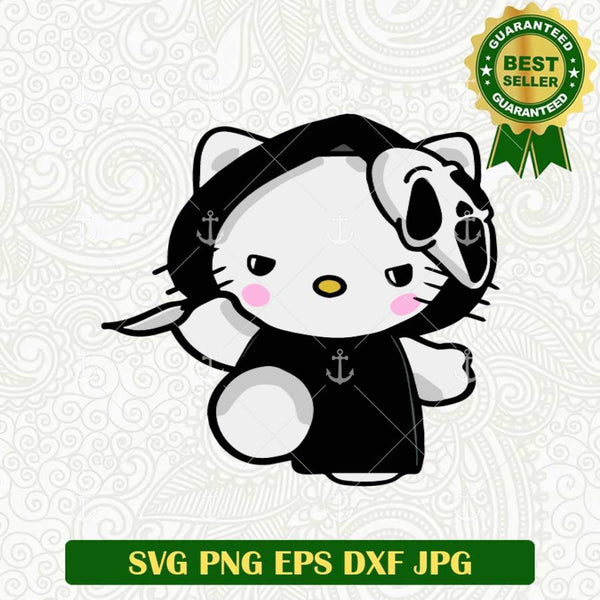 Hello Kitty Ghostface Scream Costume SVG, Hello Kitty Halloween SVG ...