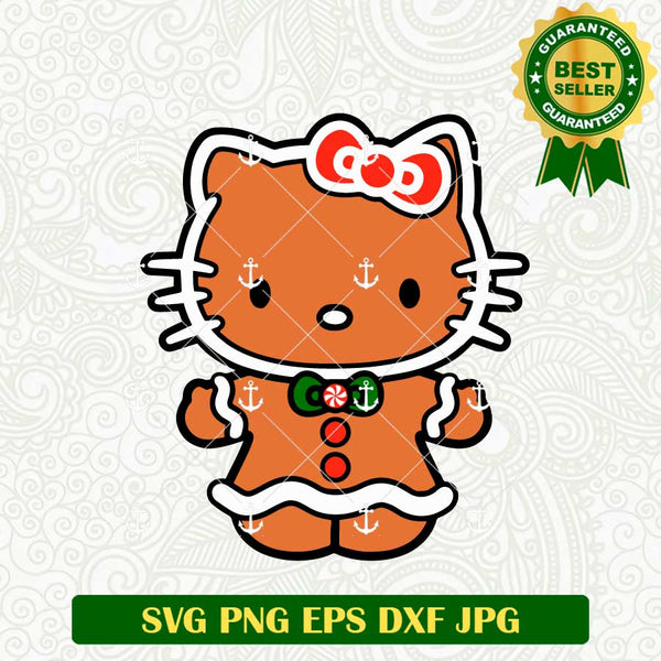 Hello Kitty GingerBread man SVG, Hello Kitty Gingerbread Man SVG, Hell ...
