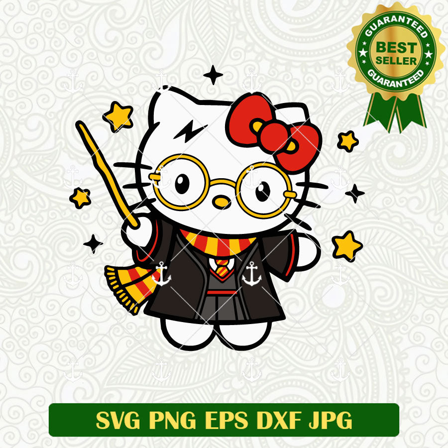 Hello Kitty Harry Potter SVG, Hello Kitty Wizard SVG PNG – Lightberty
