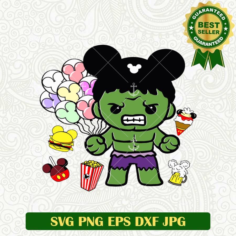 Hulk Chibi With Balloon SVG, Hulk Mickey Head Superheroes SVG – Lightberty