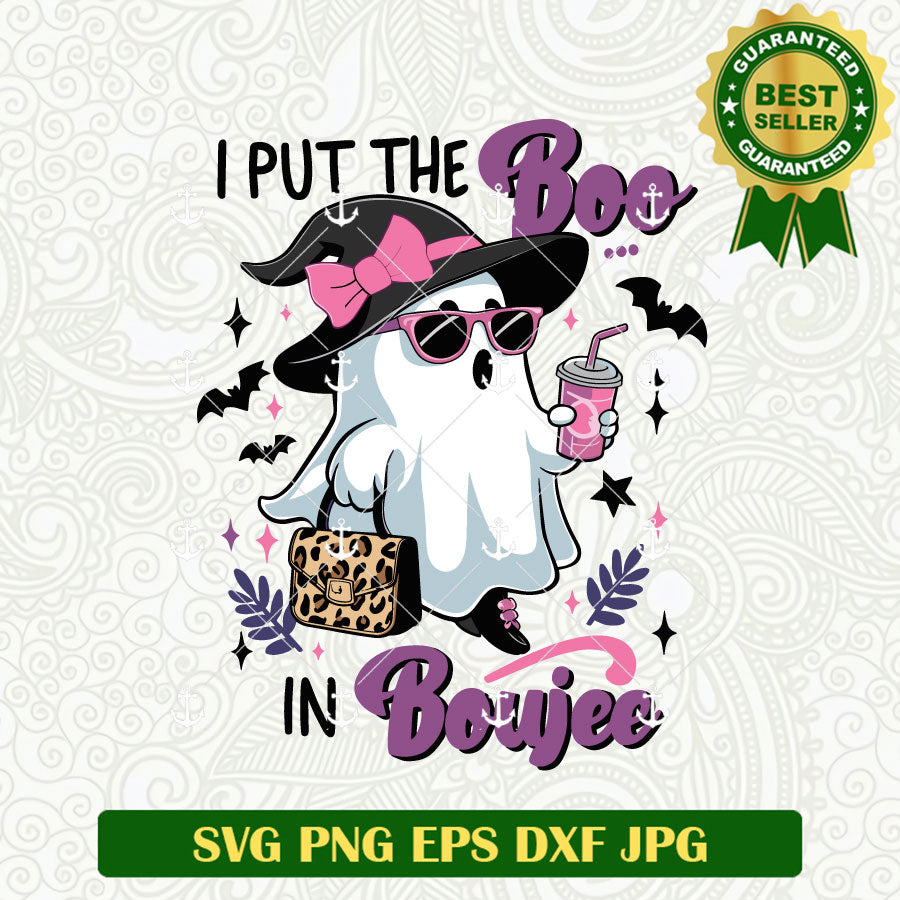 I Put the Boo In Boujee Ghost SVG, Cute Boo Halloween Drink Coffee SVG ...