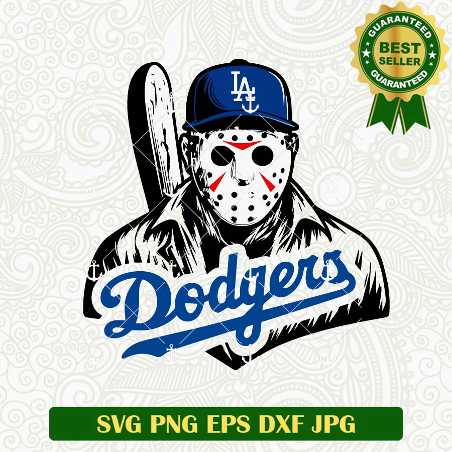 Jason Voorhees LA Dodgers Baseball SVG, Jason Voorhees Baseball SVG, D ...