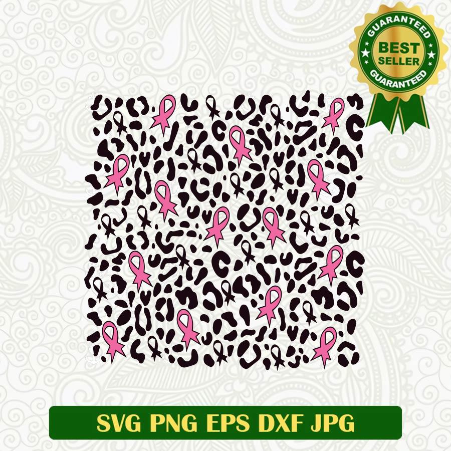 Leopard Ribbon Pattern SVG, Pink Ribbon SVG, Breast Cancer Awareness S ...