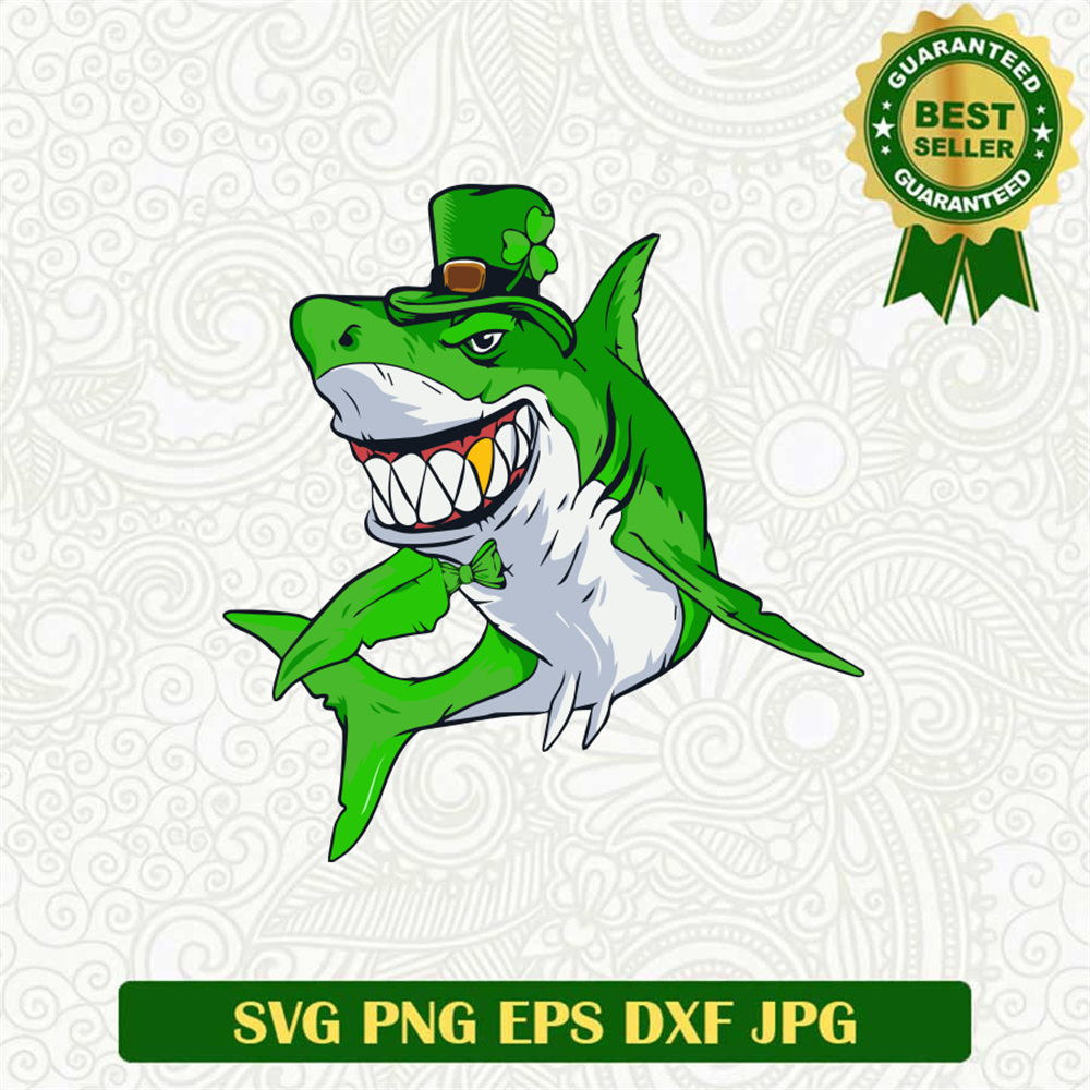 Leprechaun Shark St Patricks Day SVG, Shark Luck SVG, St. Patrick's Da ...