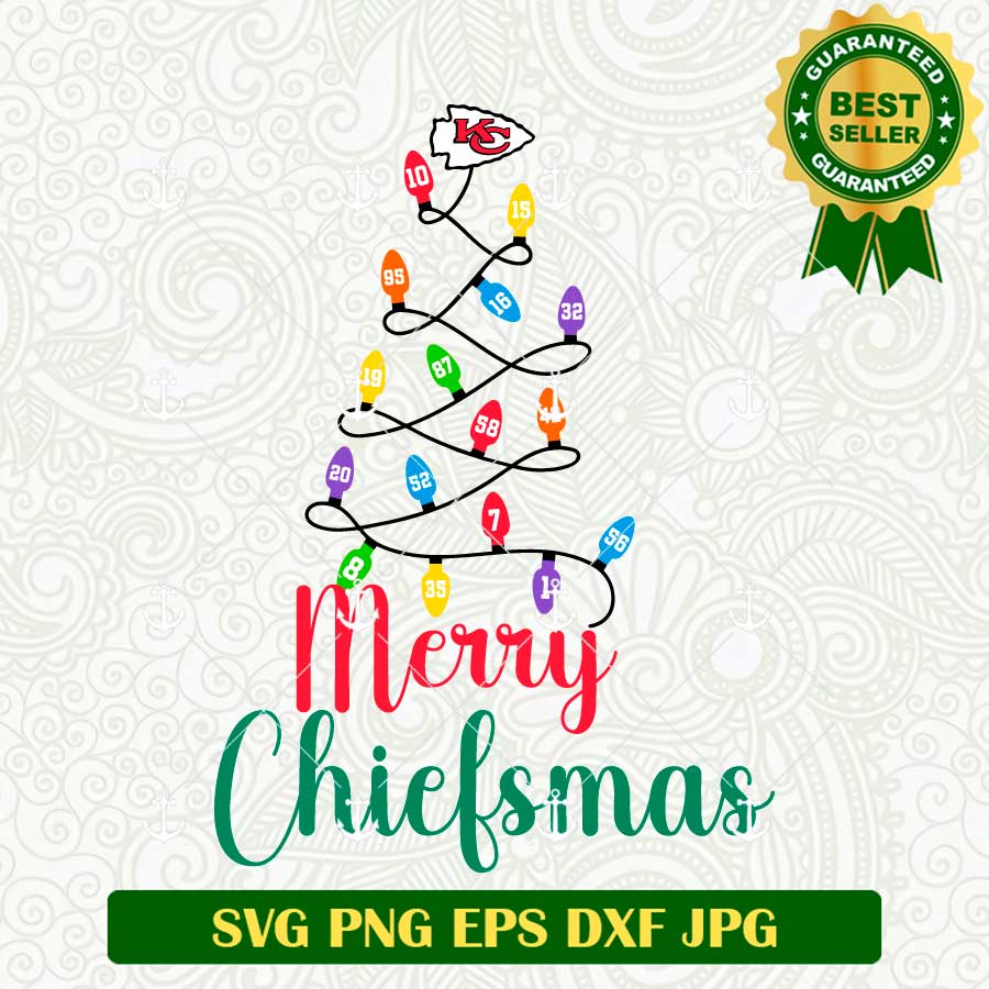 Merry Christmas KC Chiefs SVG, KC Chiefs Christmas Lights SVG, Kansas ...