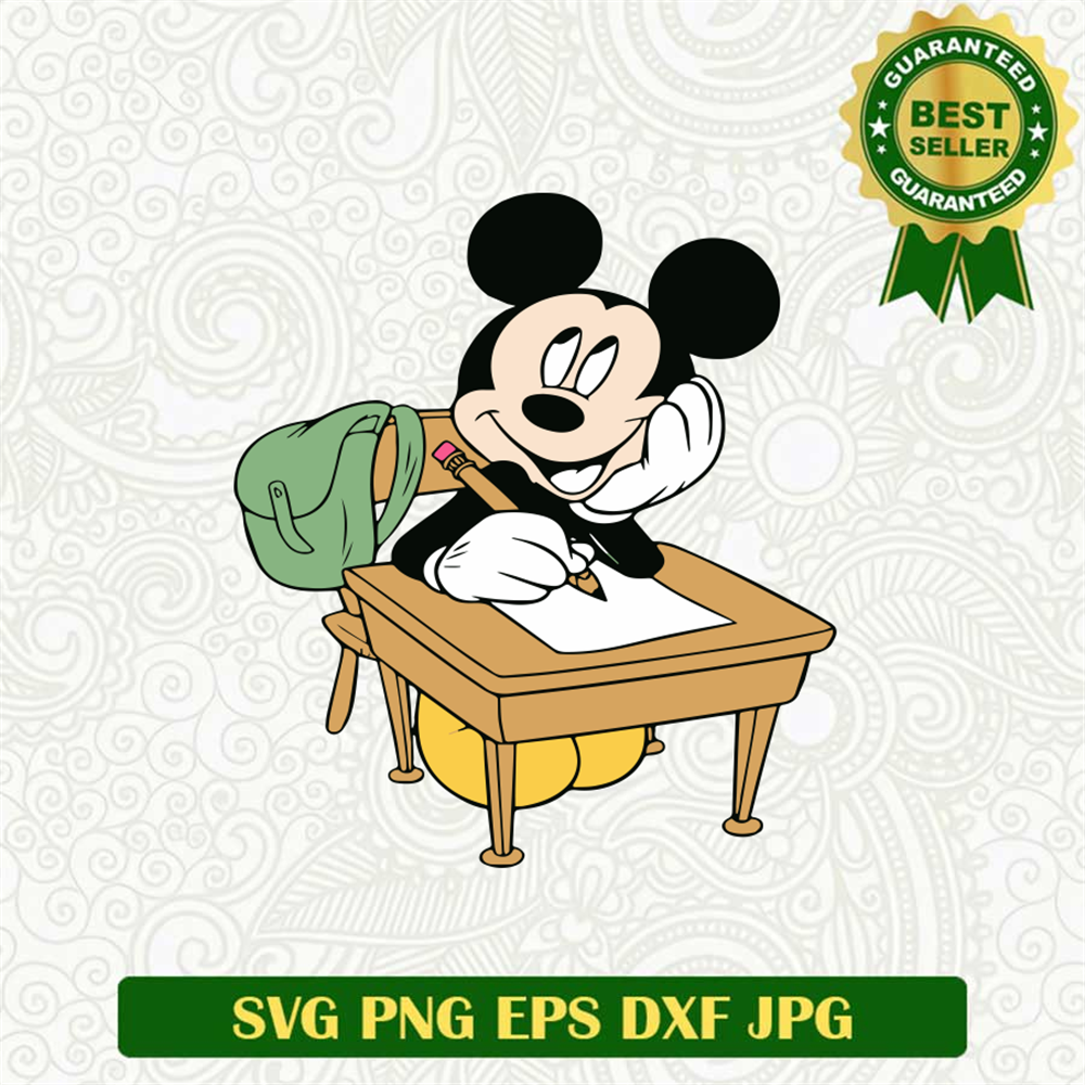 Mickey Disney Back To School Svg, Mickey Mouse Learning School Svg Png ...