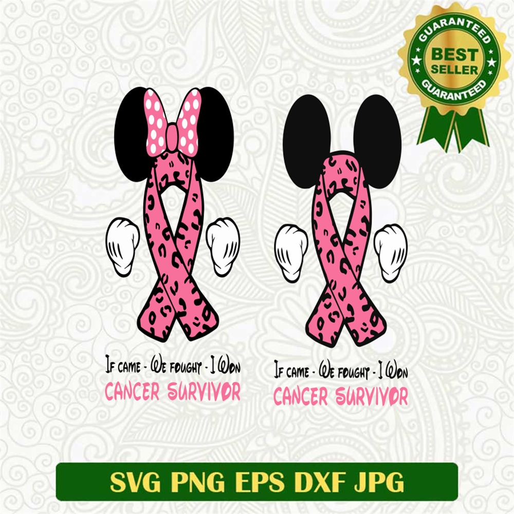 Mickey Minnie Mouse Breast Cancer SVG, Cancer Survivor SVG, Breast Can ...
