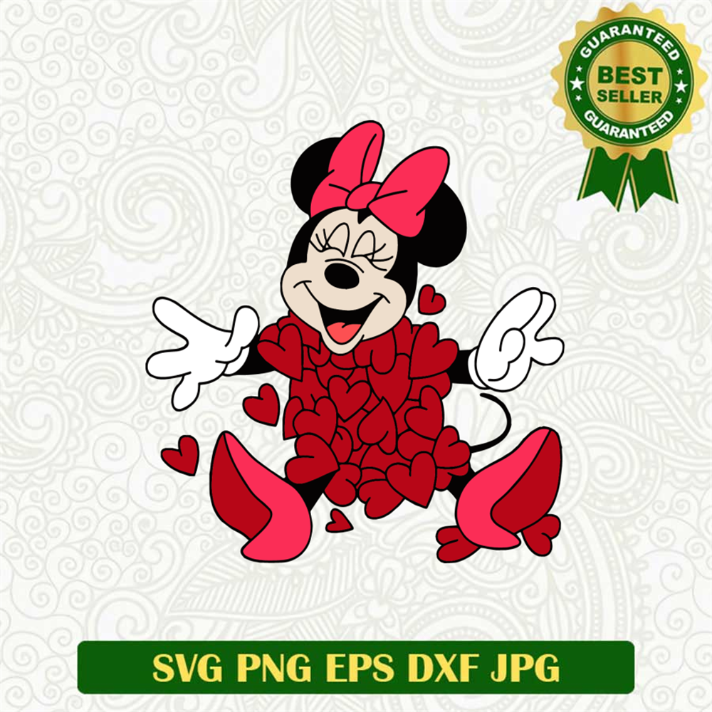 Minnie Mouse Valentine Heart SVG, Minnie Mouse SVG, Valentine SVG ...