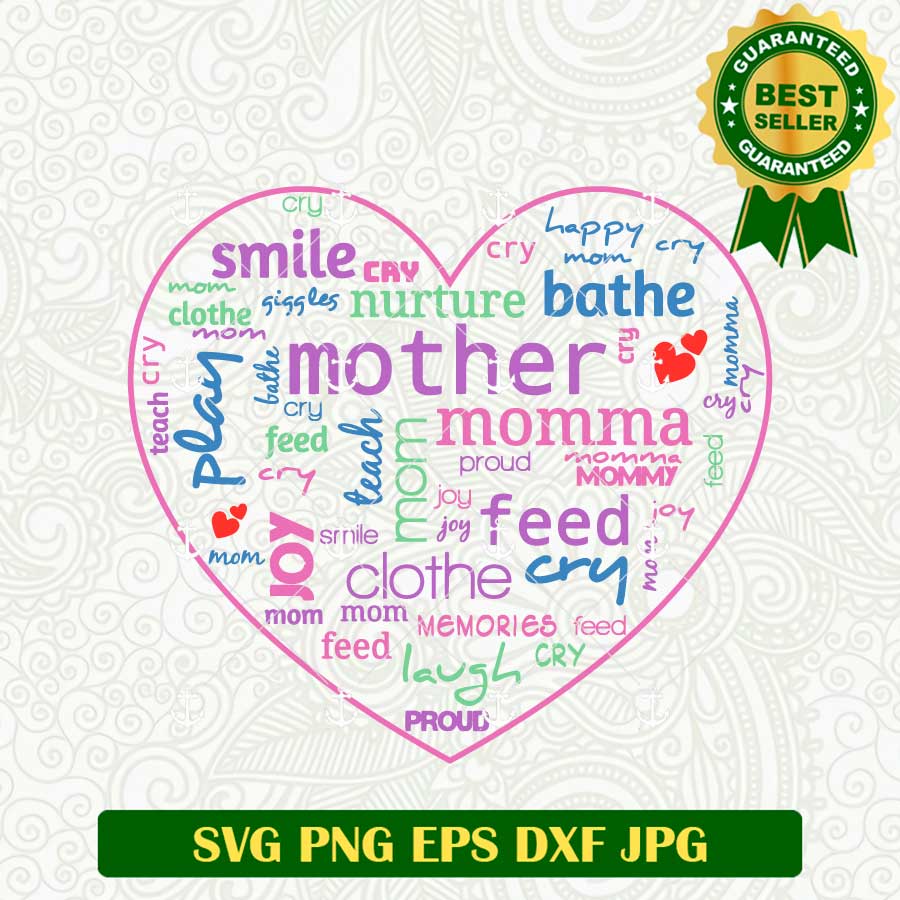 Mother Momma Heart SVG, Mother Day SVG PNG – Lightberty