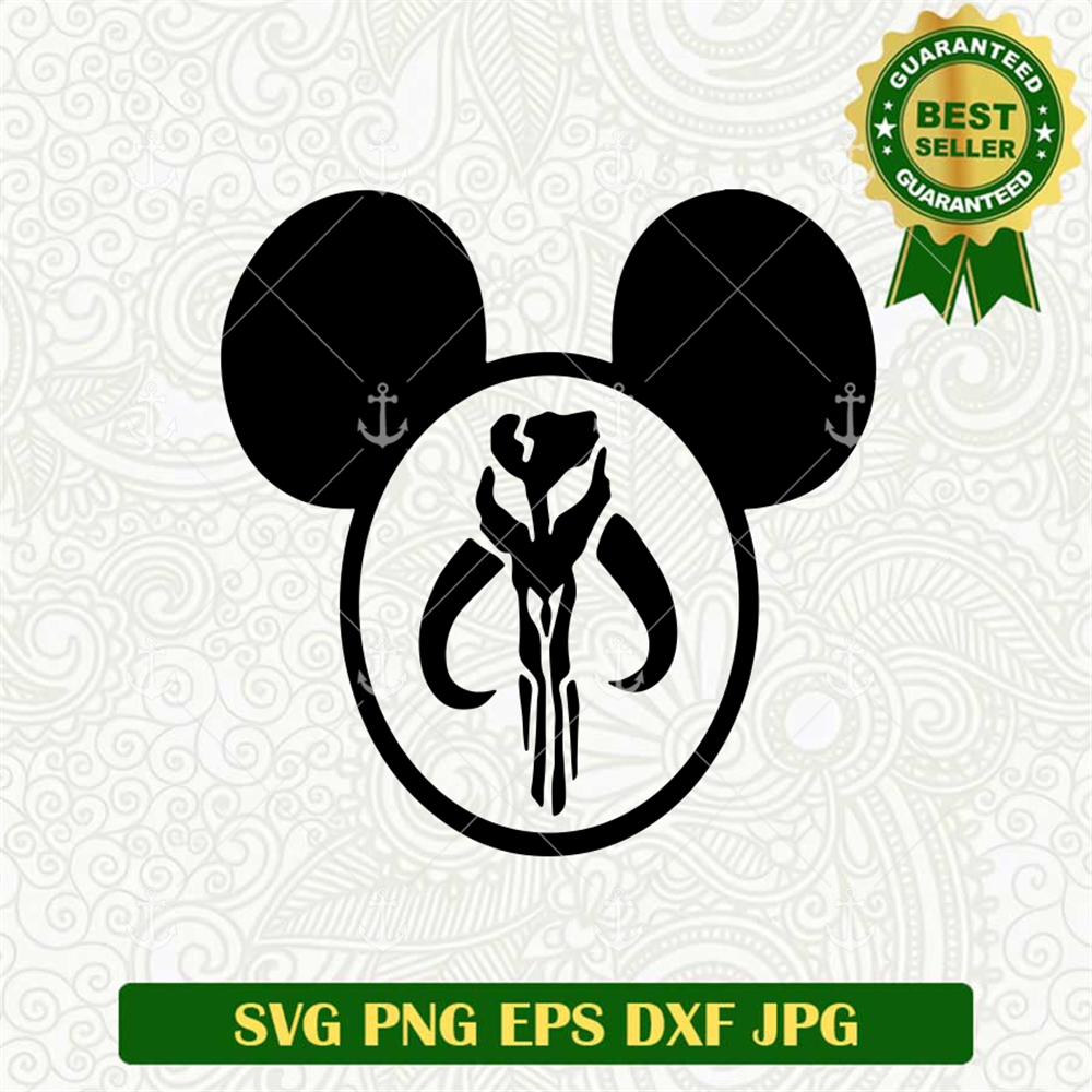 Mythosaur Logo With Mickey Mouse Head SVG, Mandalorian Star Wars SVG ...