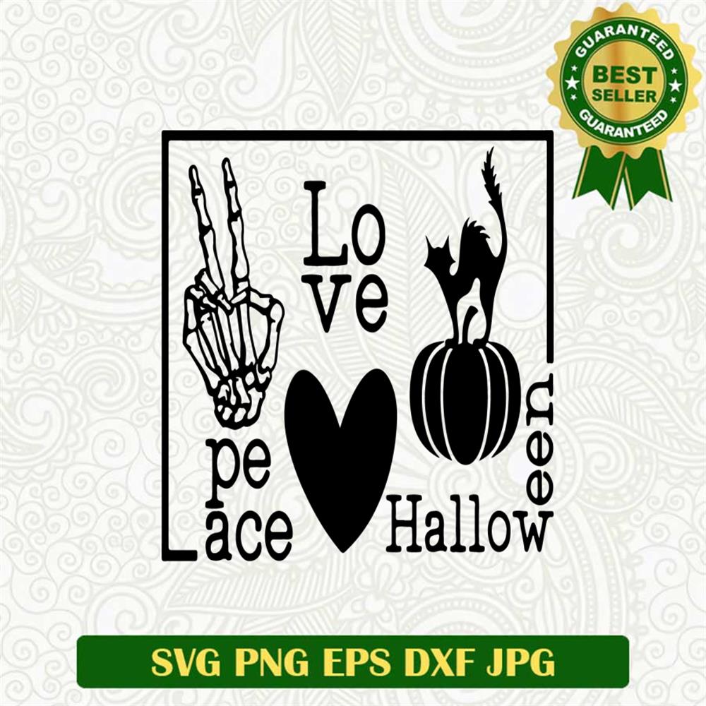 Peace Love Boo SVG, Spooky Vibes Halloween SVG, Cute Holiday Icons SVG ...