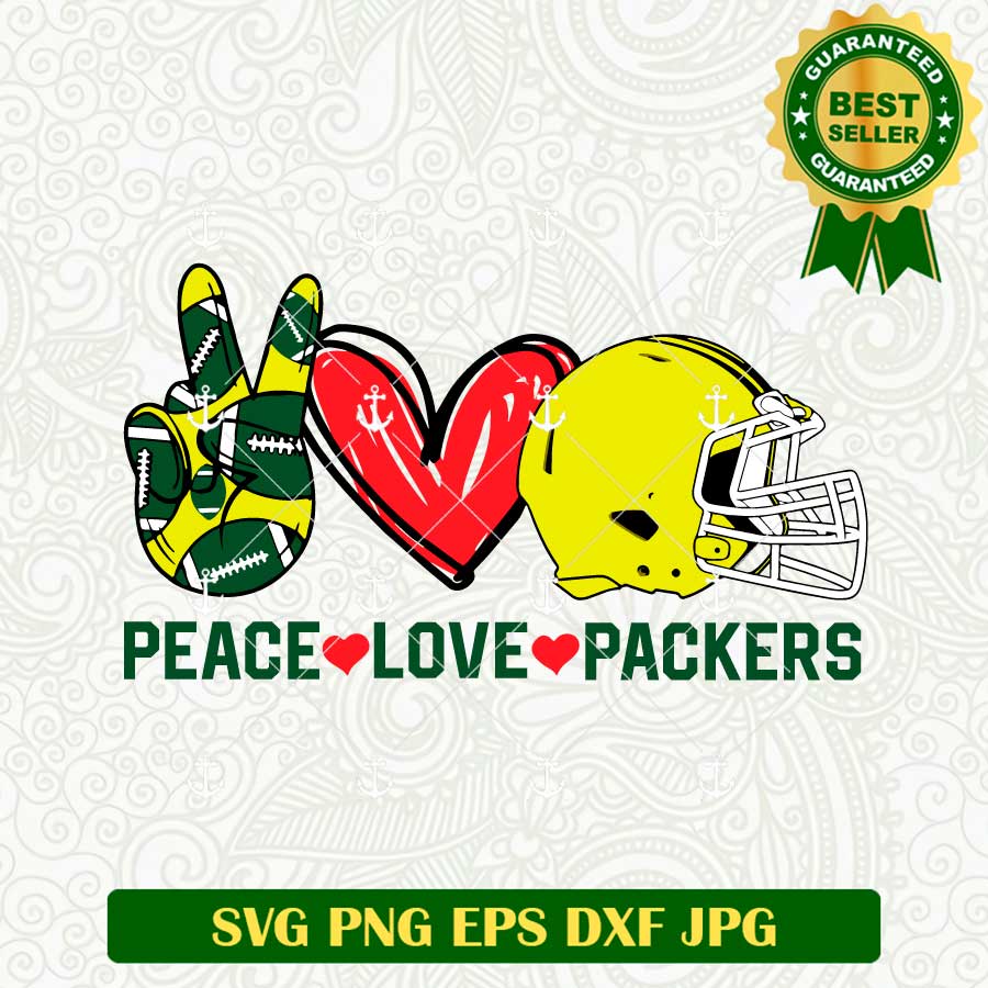 Peace Love Packers SVG, Green bay Packers SVG, Packers Football SVG PN ...