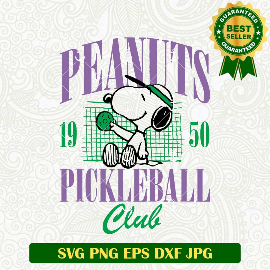 Peanuts Pickleball Club 1950 SVG, Snoopy Pickleball SVG PNG files ...