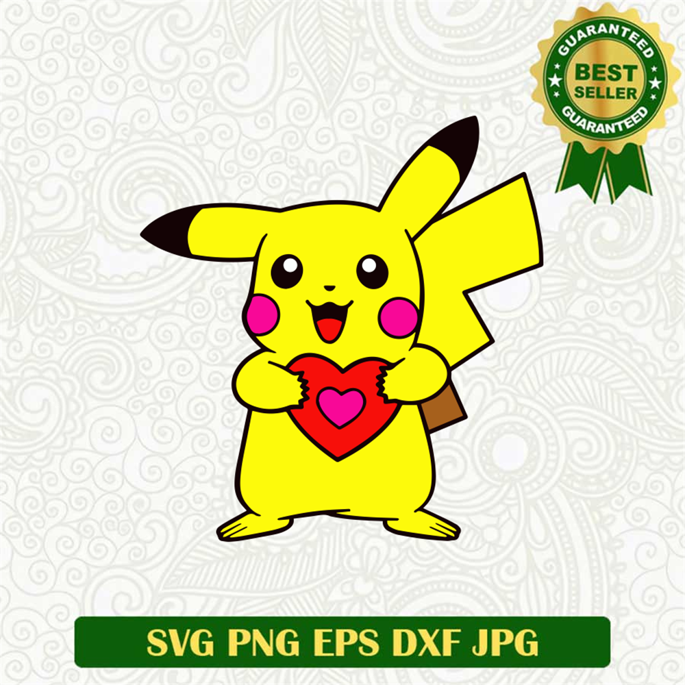 Pikachu Valentine Heart SVG, Pikachu Heart SVG, Valentine SVG – Lightberty