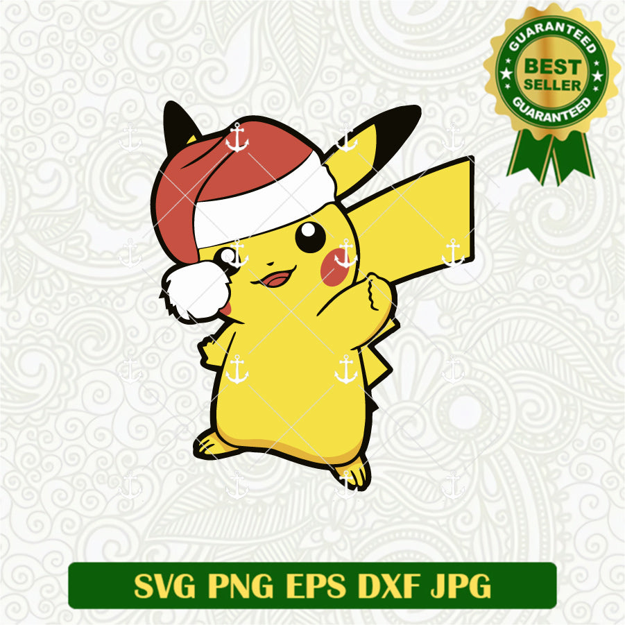 Pikachu With Santa Hat SVG, Pokemon Pikachu SVG, Santa Claus SVG ...