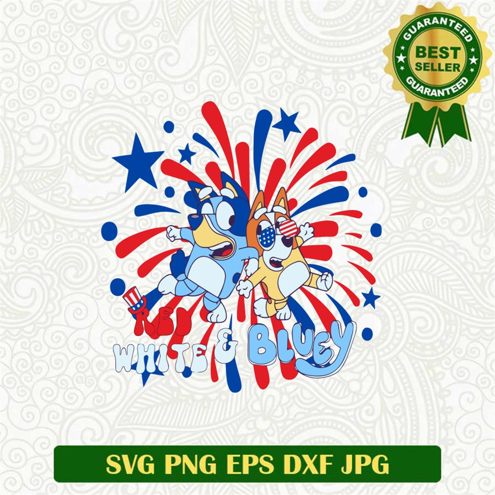 Red White Bluey Svg, Bluey America Flag Svg, Bluey 4th Of July Svg Png ...