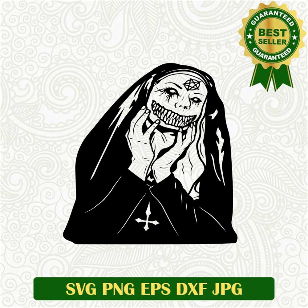 Scary Horror Nun Svg, Demon Nun Halloween Svg Png – Lightberty