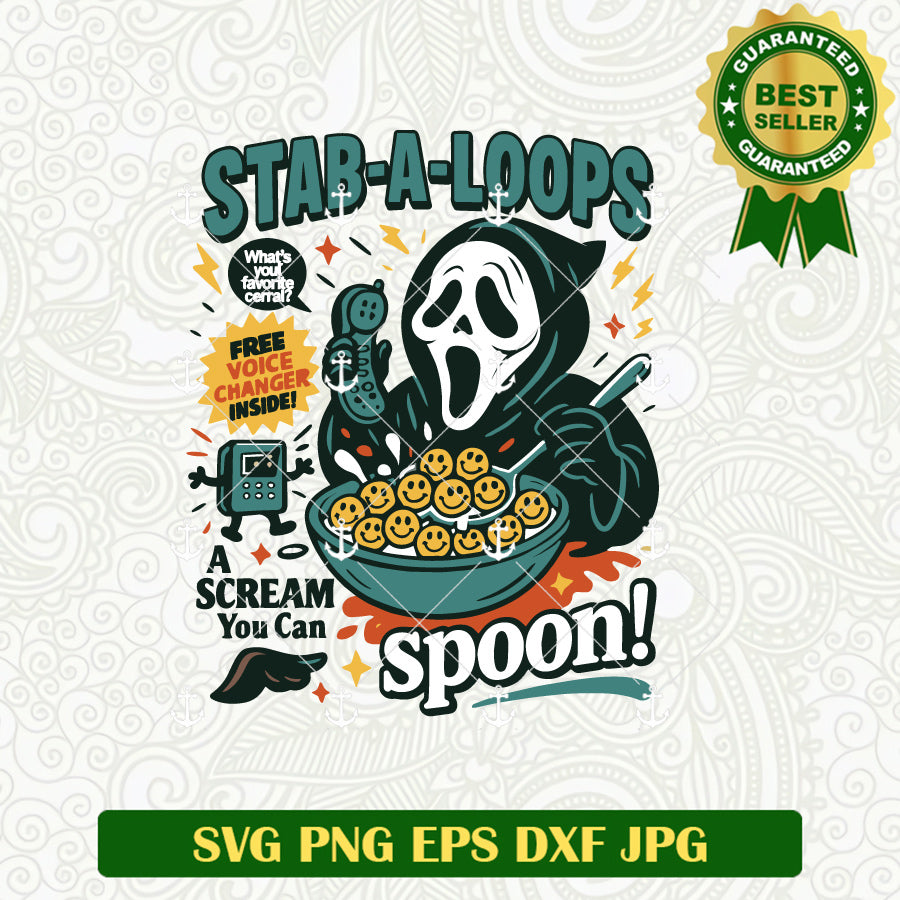 Stab A Loops Scream Ghost face SVG, Ghostface Breakfast SVG PNG, Hallo ...