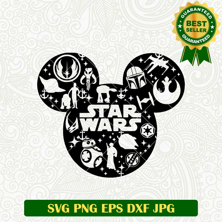 Star Wars Mickey SVG, Disney SVG, Cute SVG PNG – Lightberty