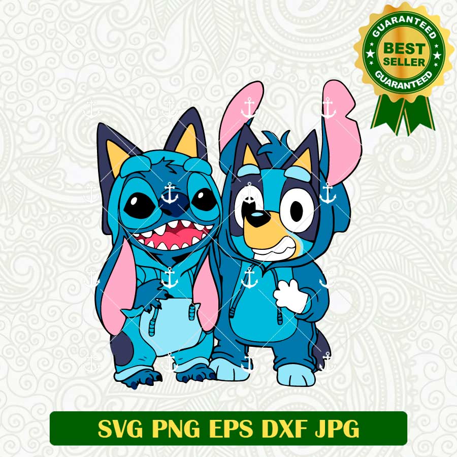 Stitch Bluey SVG, Cartoon SVG, Crossover SVG PNG – Lightberty