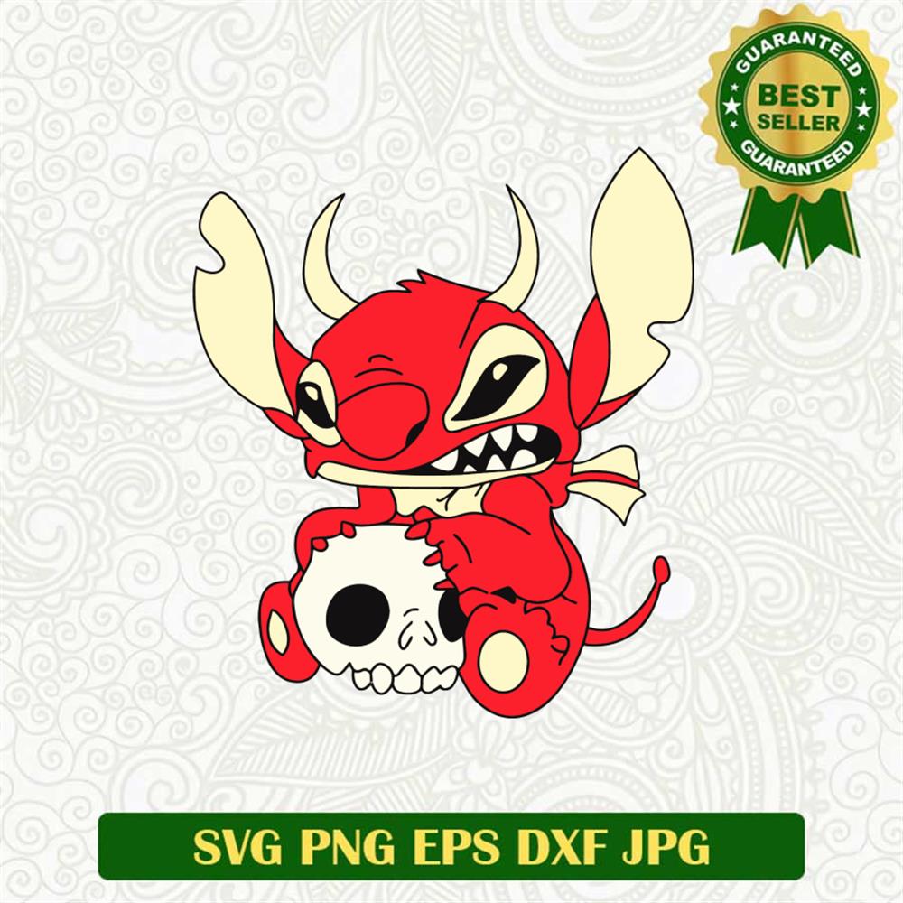 Stitch Devil SVG, Halloween Alien Costume SVG, Mischievous Cartoon Dem ...